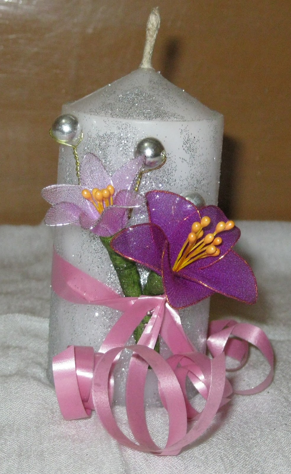 DIY Stocking flowers of Nylon flowers