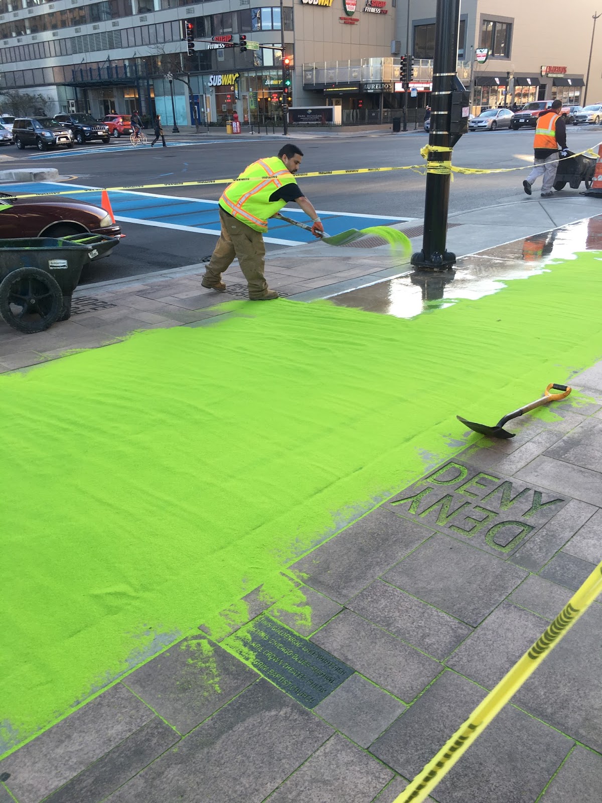 Sloopin - A South Loop Blog: Roosevelt Road Bike Lane Painting Appears ...