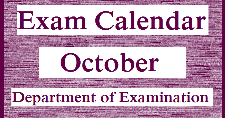 Exam Calendar - October (Exam Deaprtment) - Teacher