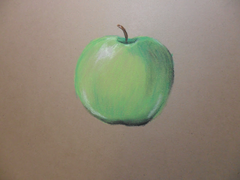 Fawn in BC: Soft Pastel Drawing - 'Green Apple'