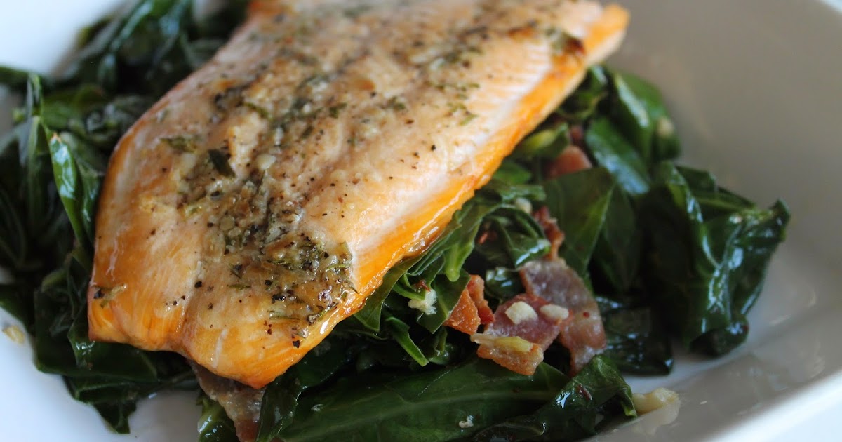 Cook In / Dine Out: Broiled Arctic Char with Smoky Collard Greens