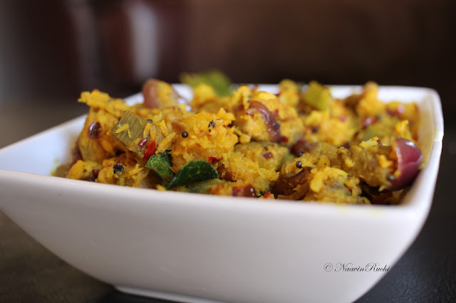 Kaya Chena Kunjulli Thoran (Raw Plantain Yam Pearl Onion Stir Fry)