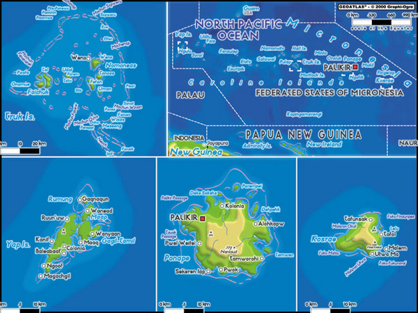 MICRONESIA - GEOGRAPHICAL MAPS OF MICRONESIA ~ Klima Naturali™