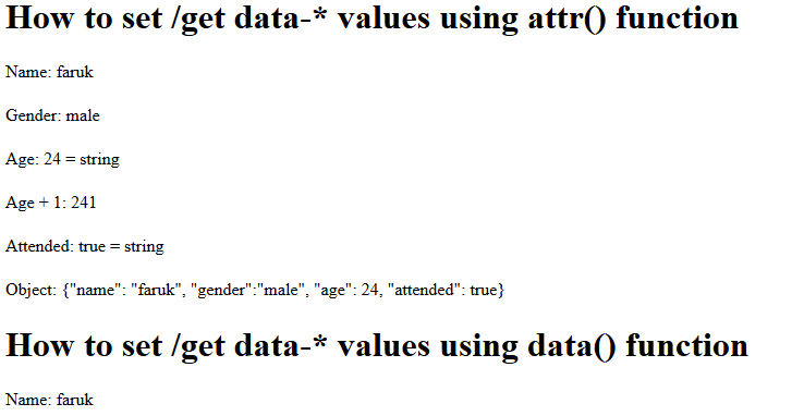 How to Access HTML5 Data Attributes using JQuery - StudywithDemo