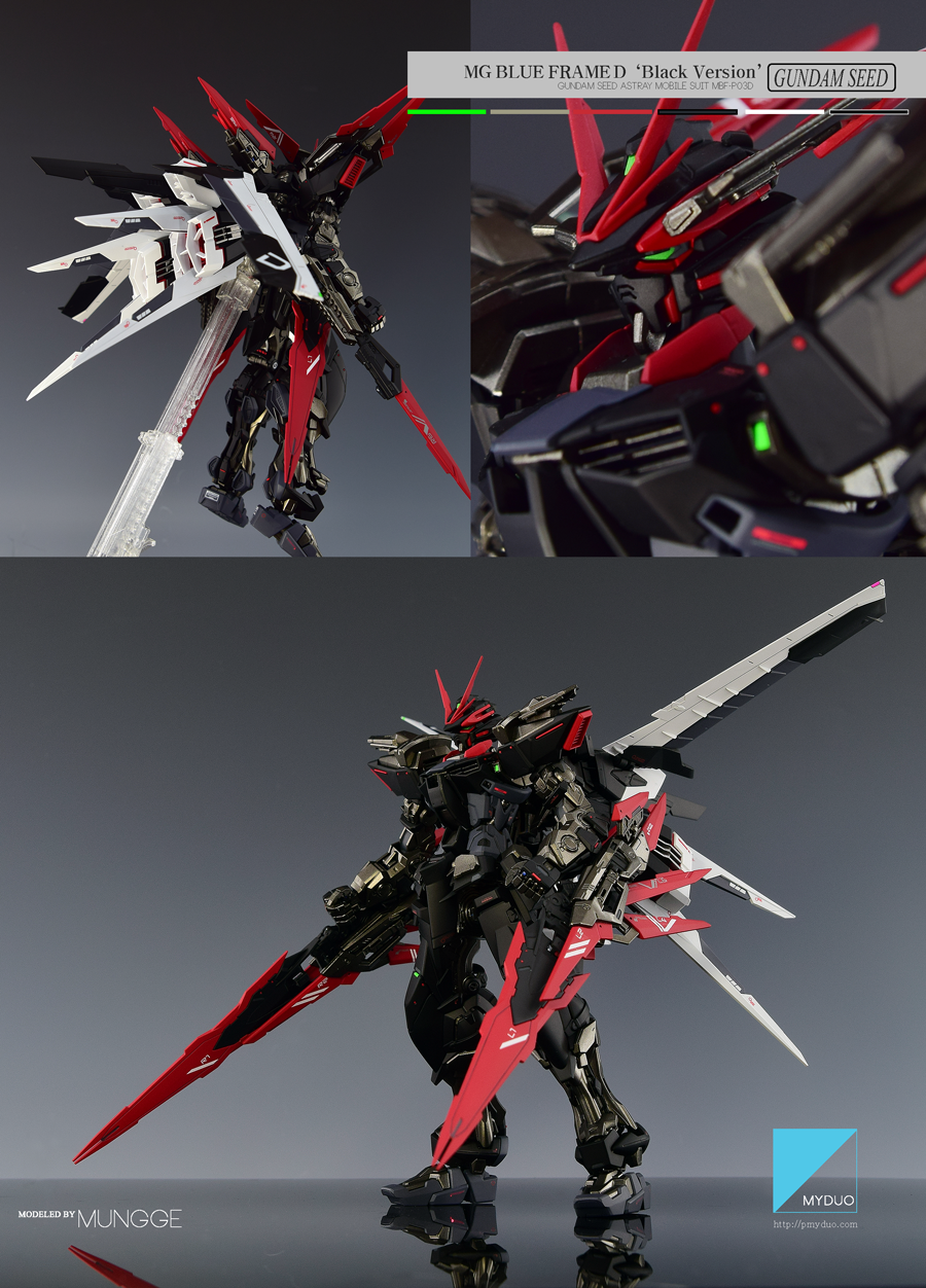 GUNDAM GUY: MG 1/100 Astray Blue Frame D [Black Ver.] - Customized Build