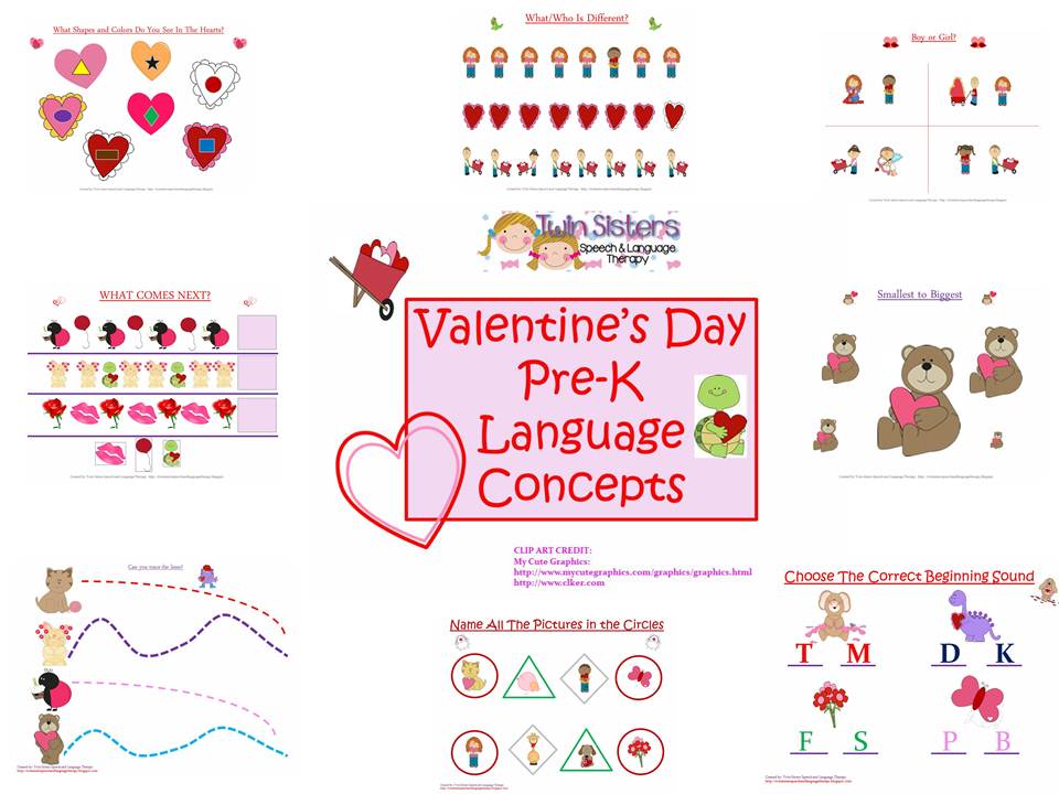 Twin Speech, Language & Literacy LLC: Valentine's Day Pre-K Concepts