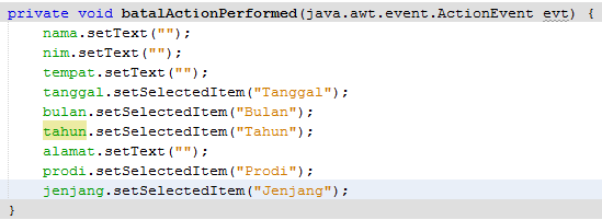 Praktikum Bahasa Pemrograman 2: Membuat form biodata Mahasiswa menggunakan NetBeans