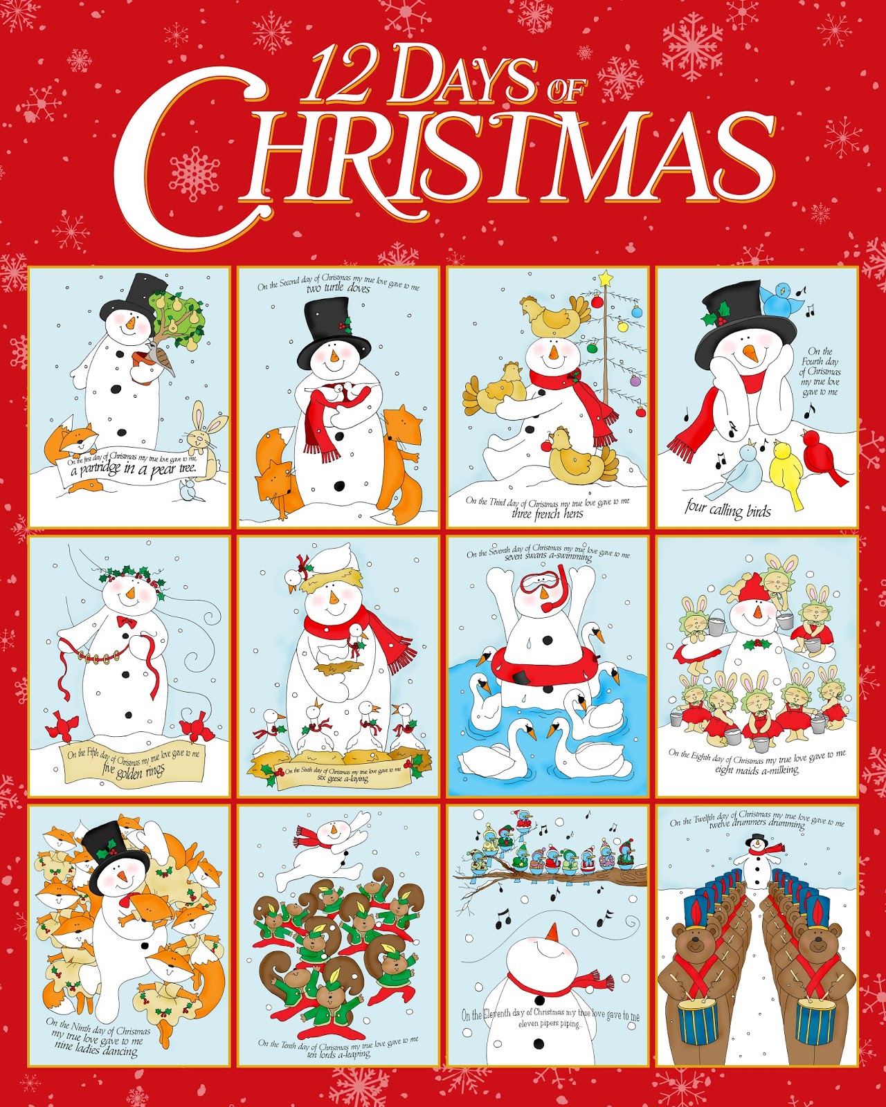 Free Dearie Dolls Digi Stamps: Poster of 12 Days of Christmas...this ...