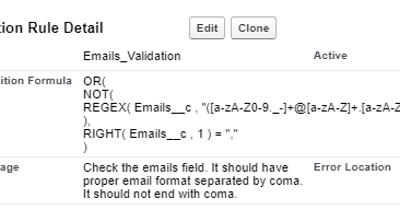 InfallibleTechie: Multiple Emails separated by coma validation rule in Salesforce