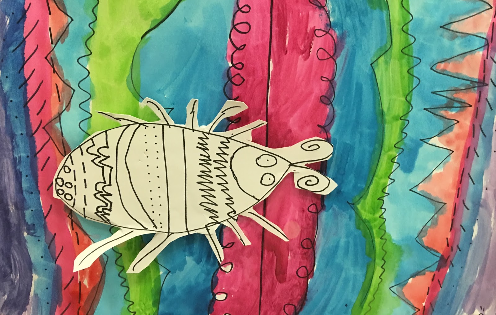 Art Room Blog: 1st Grade-Bug On a Rug- Symmetrical Balance...