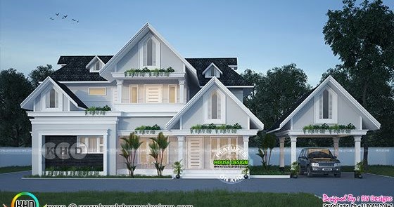 European style 4 bedroom 2262 sq-ft - Kerala Home Design and Floor ...