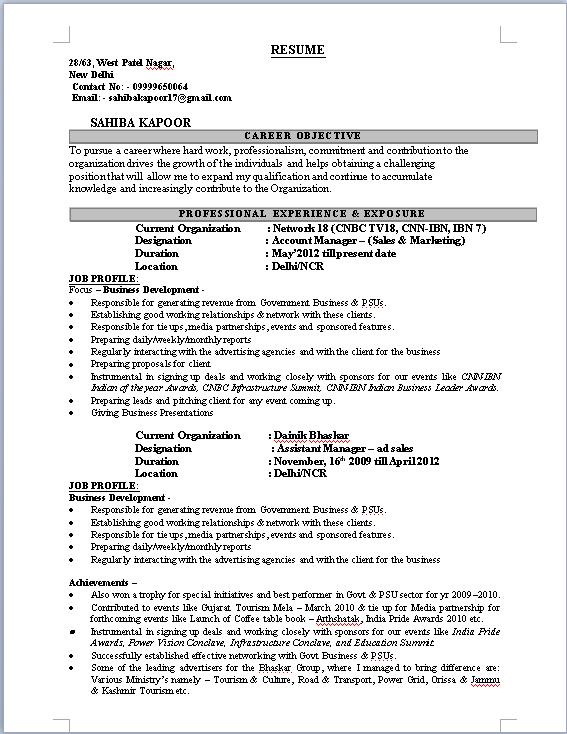 curriculum vitae formats in ms word