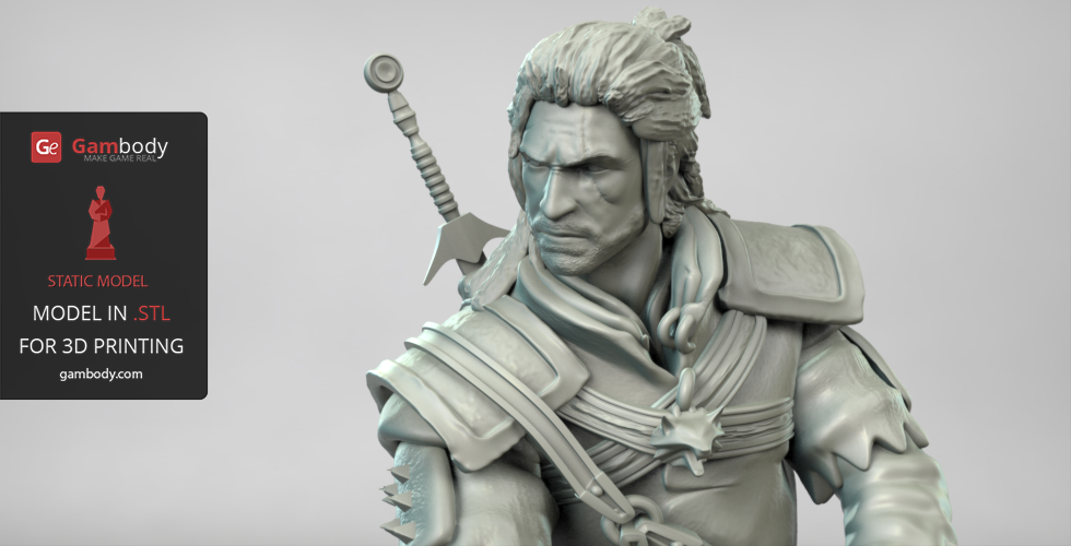 The Witcher - 3D Model Print File | Static Figure | 3D Printing Designs