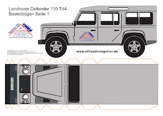 SP. Papel Modelismo: PaperCraft Land Rover Defender 110 TD4
