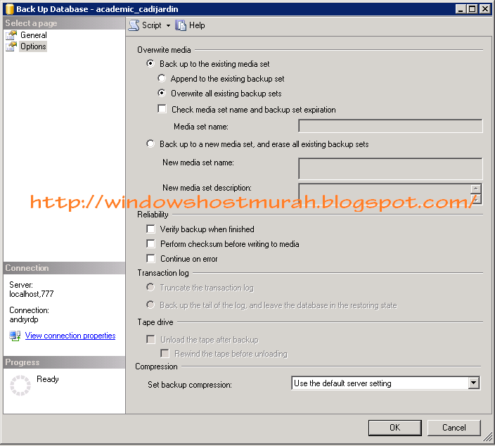 Sql Server Hosting Cara Backup Database Pada Sql Server 2008 ~ Informasi Dan Tutorial Web
