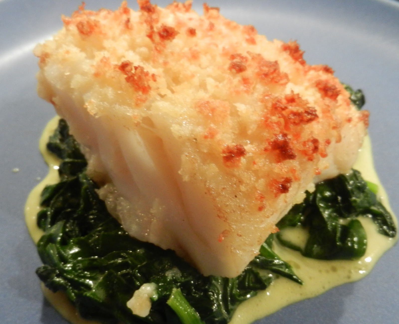 Mörk o Mat: Torskrygg med parmesansmul och spenat