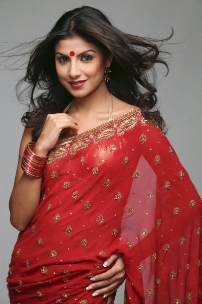 Sneha Upadhyay In Red Saree Hot Actress Photo Still | ActressHDWallpapers