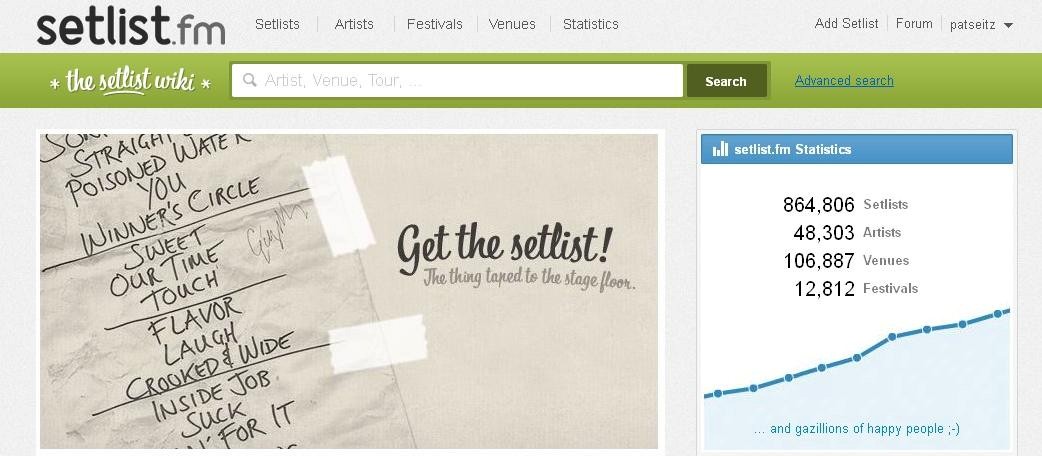 Tech-media-tainment: Setlist.fm is a great website for prepping for ...