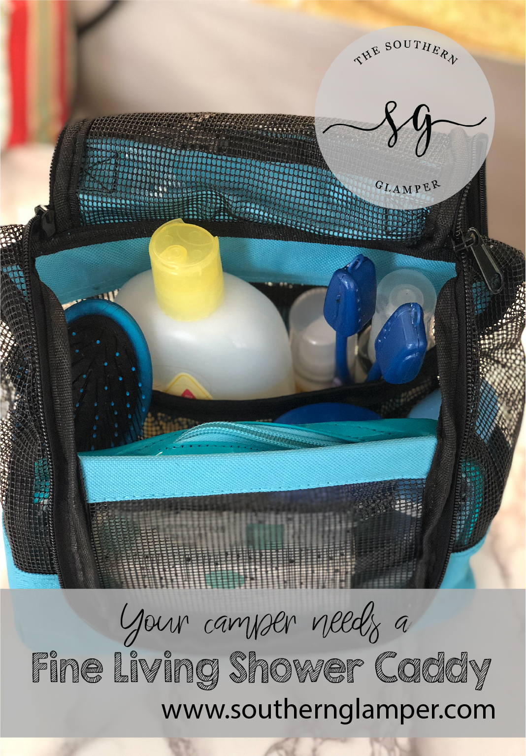 Fine Living Shower Caddy for Your Pop Up Camper — The Southern Glamper