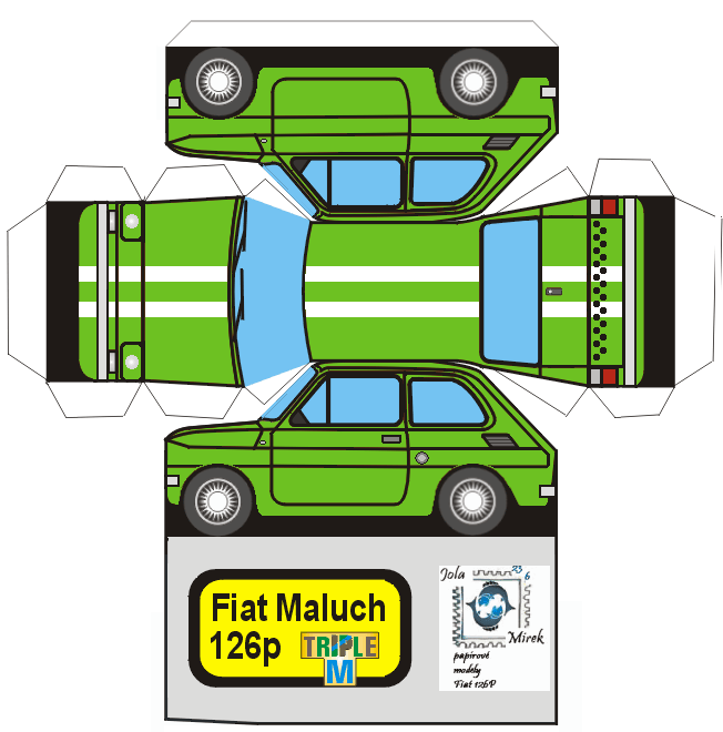 SP. Papel Modelismo: PaperCraft Fiat Maluch 126p