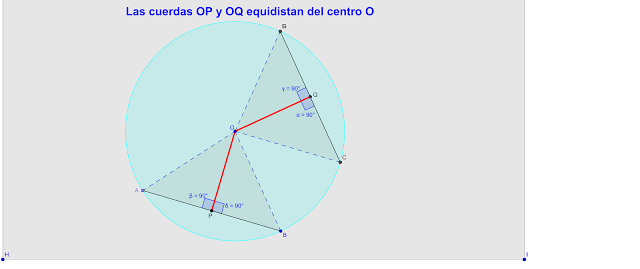 Geometría en el Entorno: Cuerdas que equidistan del centro O