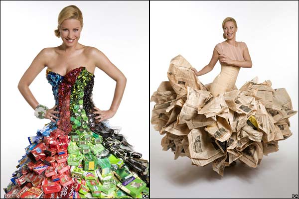 Trajes hechos de materiales reciclables - Imagui