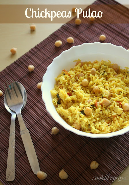Cook like Priya: Chickpea Pulao | Channa Rice Recipe | Lunch Box Recipe