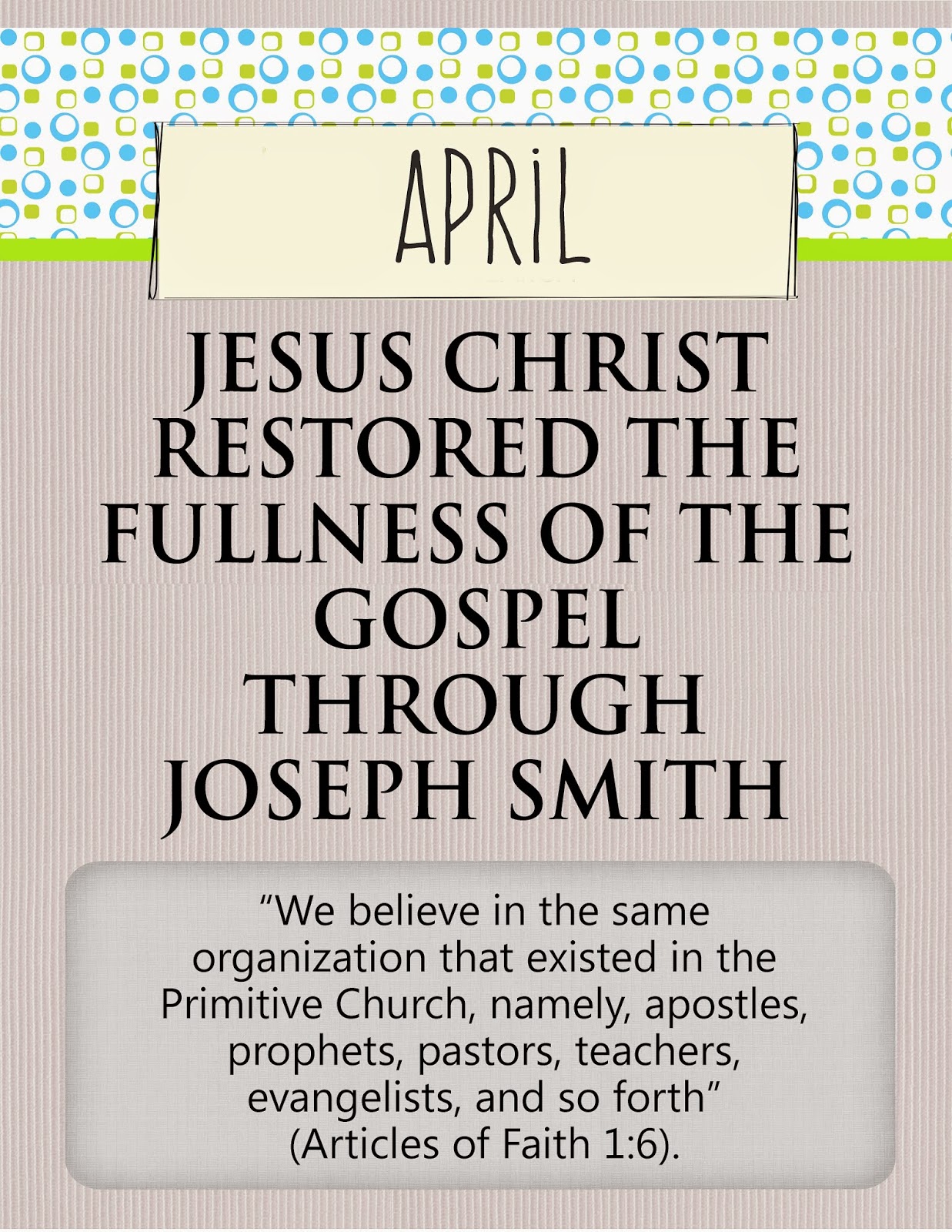 So You Think You Can Learn: 2015 Primary Monthly Posters - Part 1