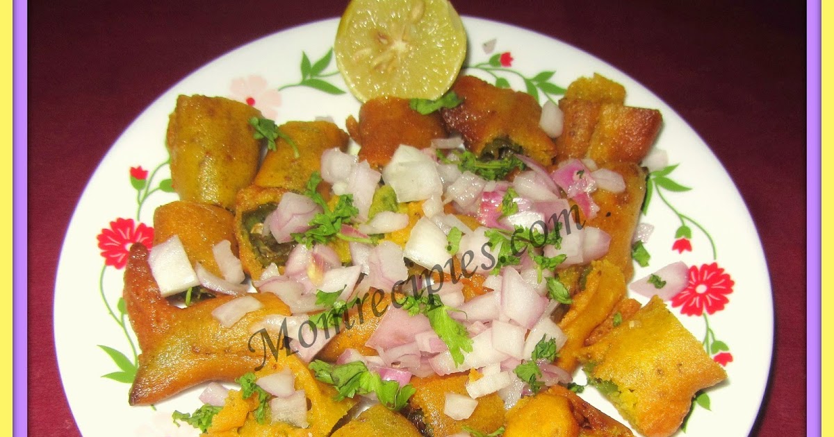 Mom's Recipies: Cut Mirchi Bajji / Masala Cut Mirchi ~ Street Food