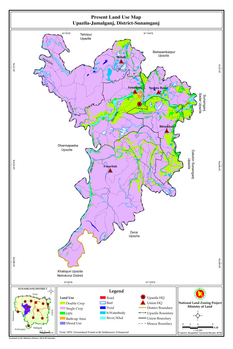 Mouza & Land Use Maps of Jamalganj Upazila, Sunamganj, Bangladesh ...