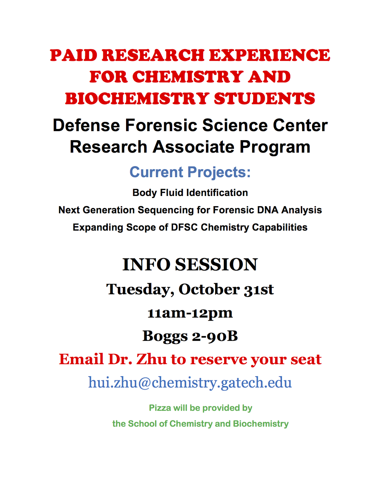 Georgia Institute of Technology School of Chemistry & Biochemistry ...