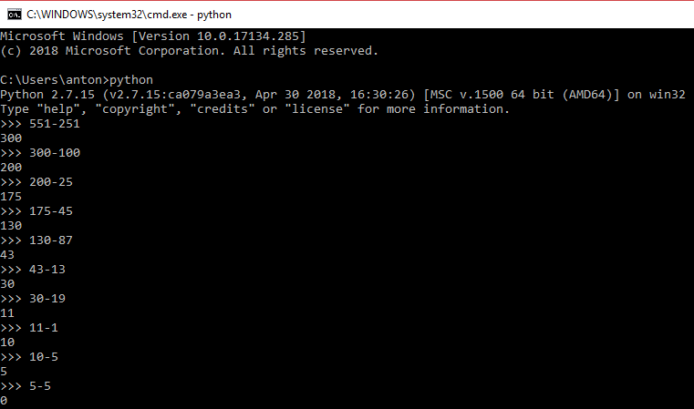 Utilizando el Interprete de Python para realizar Operaciones
