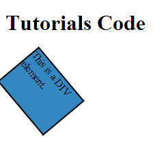 CSS 3 Rotate Div Element Tutorial | tutscode