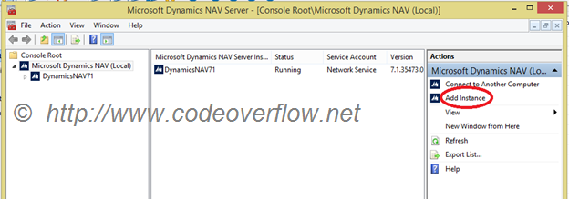 How to add new instance in Microsoft dynamics Navision Administration.