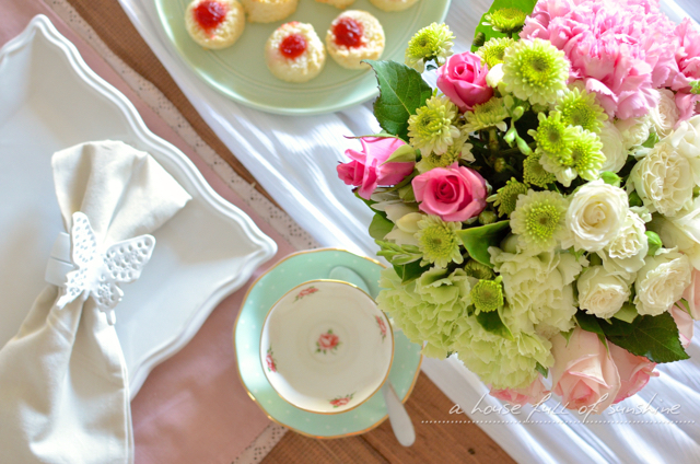How to decorate a sweet high tea table with fresh flowers - A House ...