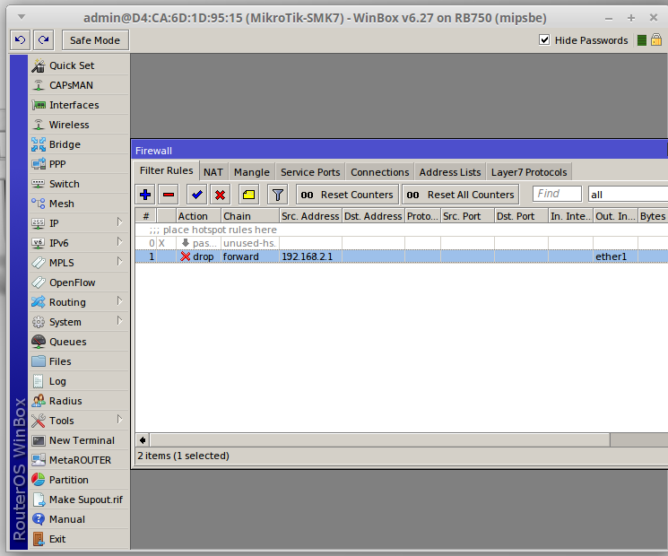 blok ip di mikrotik menggunakan winbox