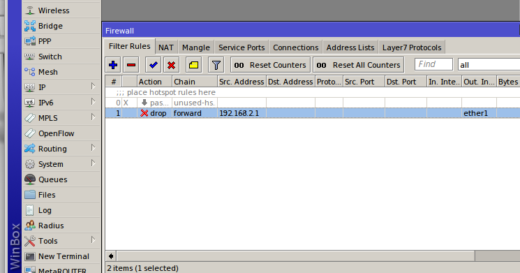 blok ip di mikrotik menggunakan winbox