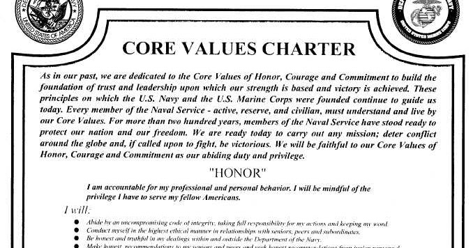I Like The Cut Of His Jib !!: Navy Core Values add value