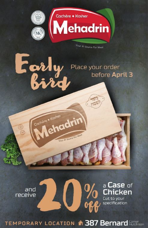 Kosher Montreal Deals: Mehadrin Passover Specials 2019