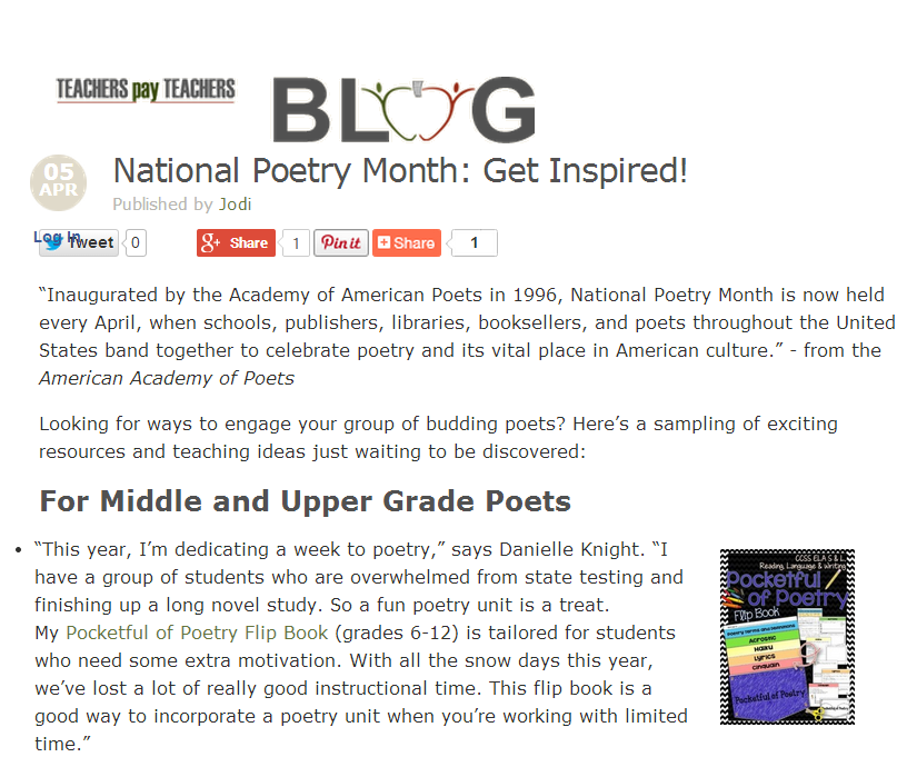 April is National Poetry Month. Time to Flip Over Poetry! - Study All ...