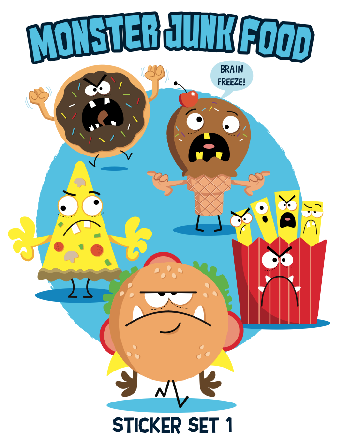 Millertoons: MONSTER JUNK FOOD STICKERS