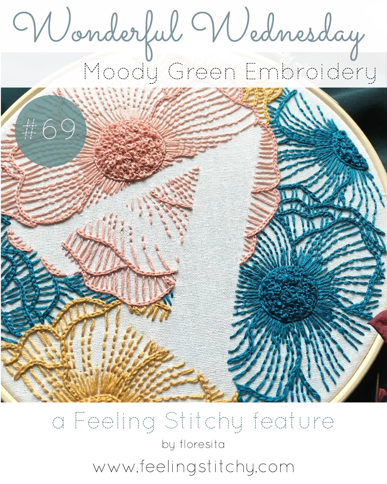 feeling stitchy: Wonderful Wednesday 69: Moody Green Embroidery