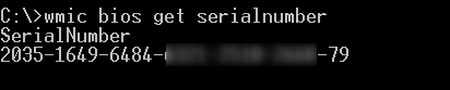 Terry L@u's blog: Using wmic finds a machine serial number