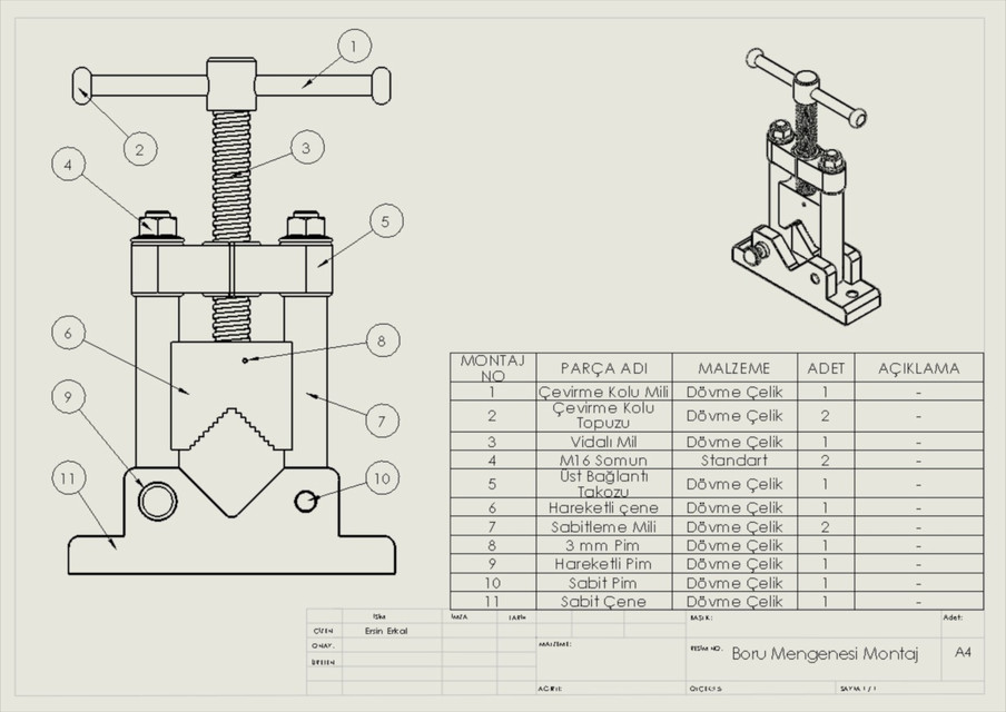 183. Pipe Vise Mechanism || Free download 3D model