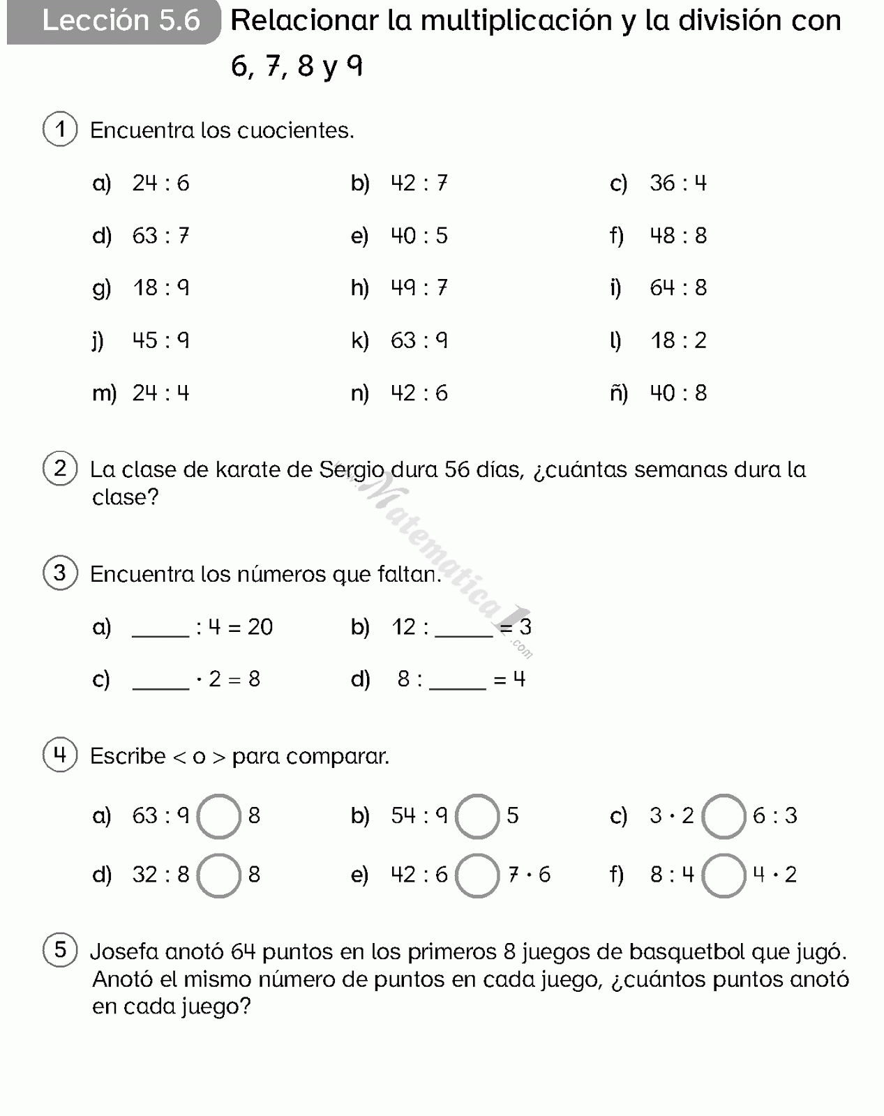 LA DIVISION EJEMPLOS RESUELTOS DE MATEMATICA 3–TERCERO BASICO PDF