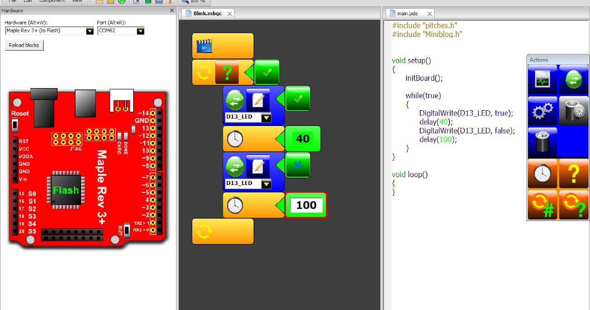 miniBloq: Maple 32 bits board is here!
