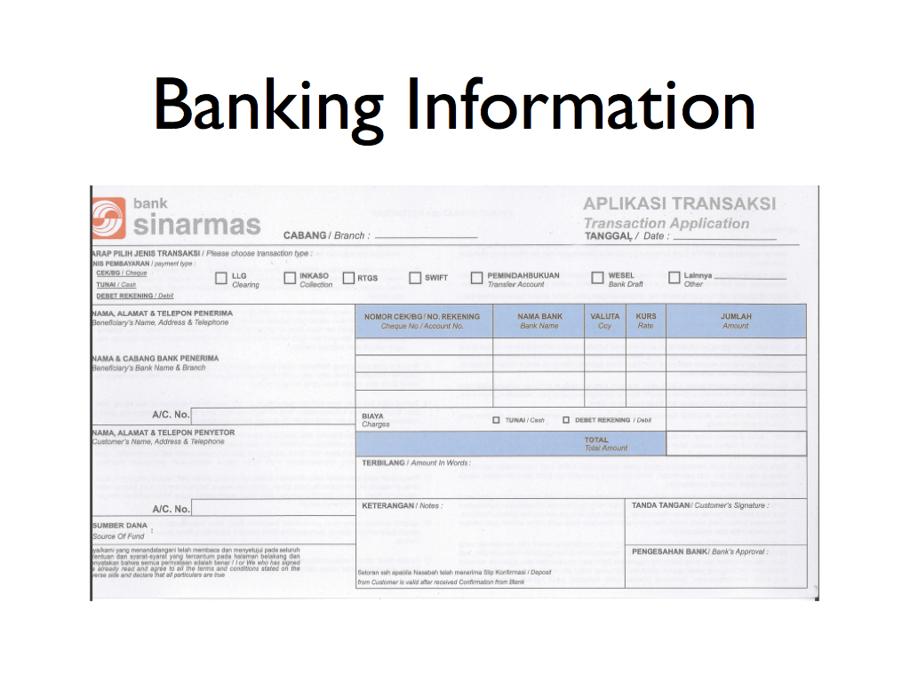 Banking Information ~ Working At SWA & JWA