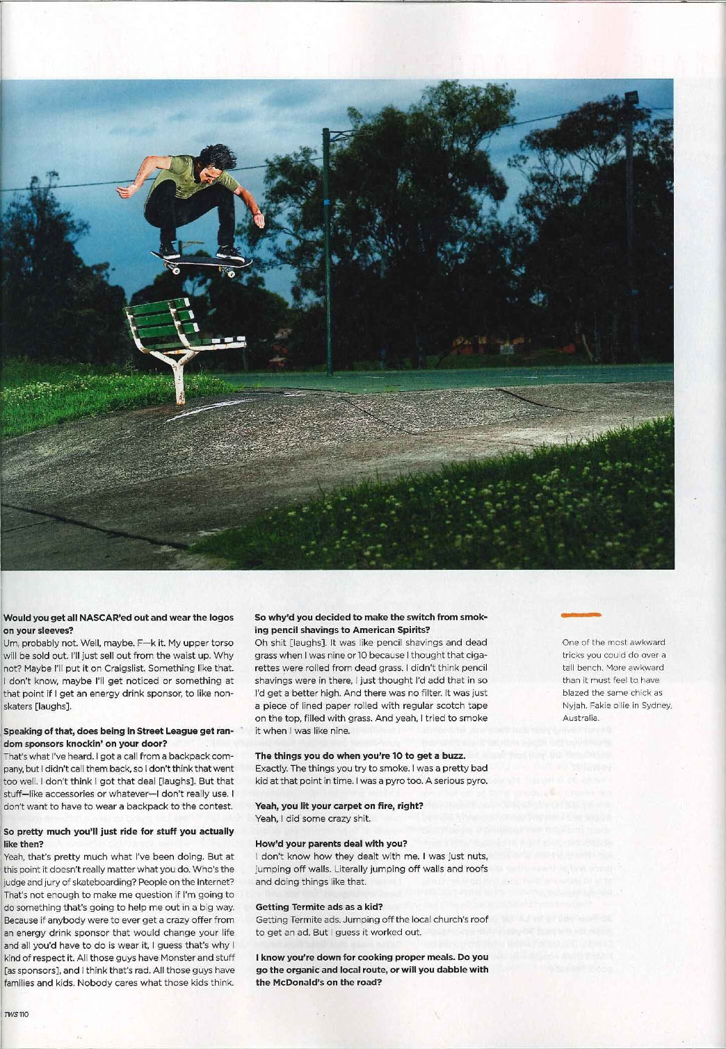 Quiksilver PR: Austyn Gillette in Transworld Skateboarding