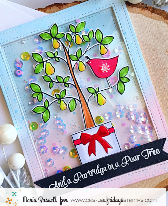 CAS-ual Fridays Stamps: A Partridge in a Pear Tree Shaker Card