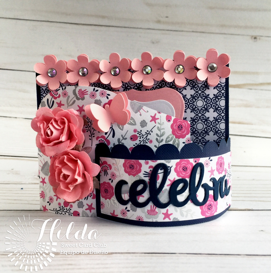 Hilda Designs: Reto #85 en SCC: Tarjetas desplegables en Azul y Rosa